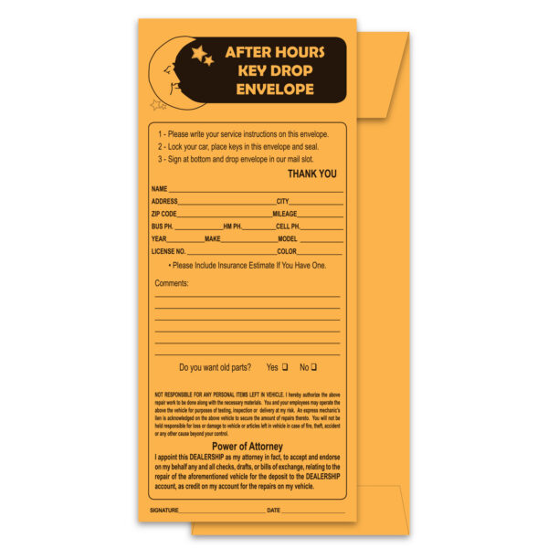 Key Drop Envelope, Personalized - Small - Kraft - Qty. 1 each - ASP ...